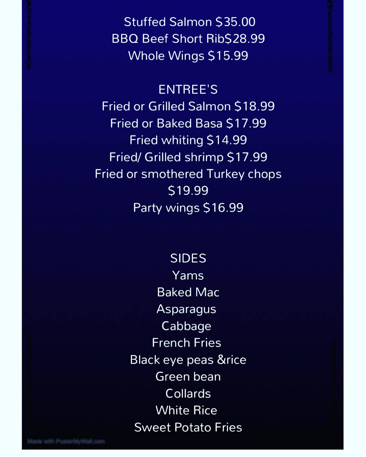Menu at At The Table 2 Southern Restaurant, Ewing Township