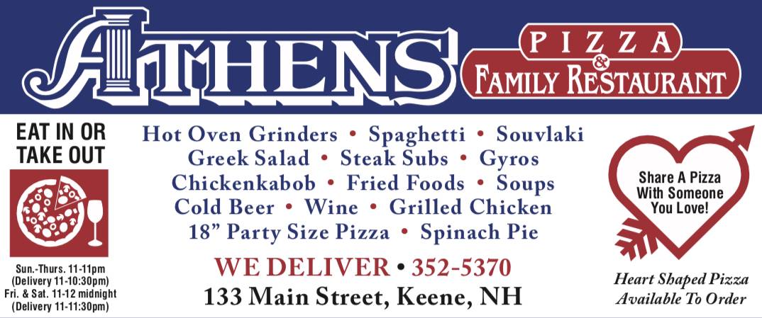 Menu at Athens Pizza & Family Restaurant, Keene