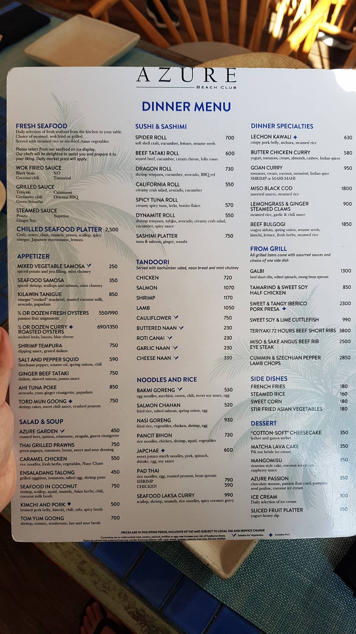 Carta de Azure Beach Club Boracay, Malay