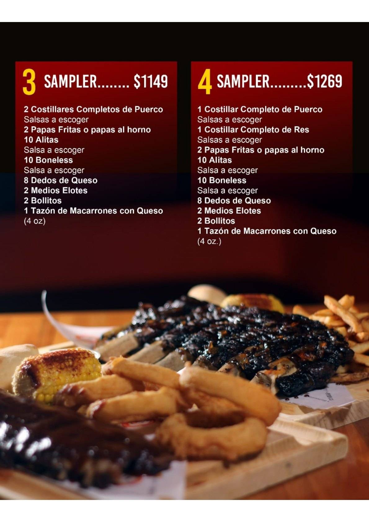 Menu at House Of Ribs BBQ, Tijuana