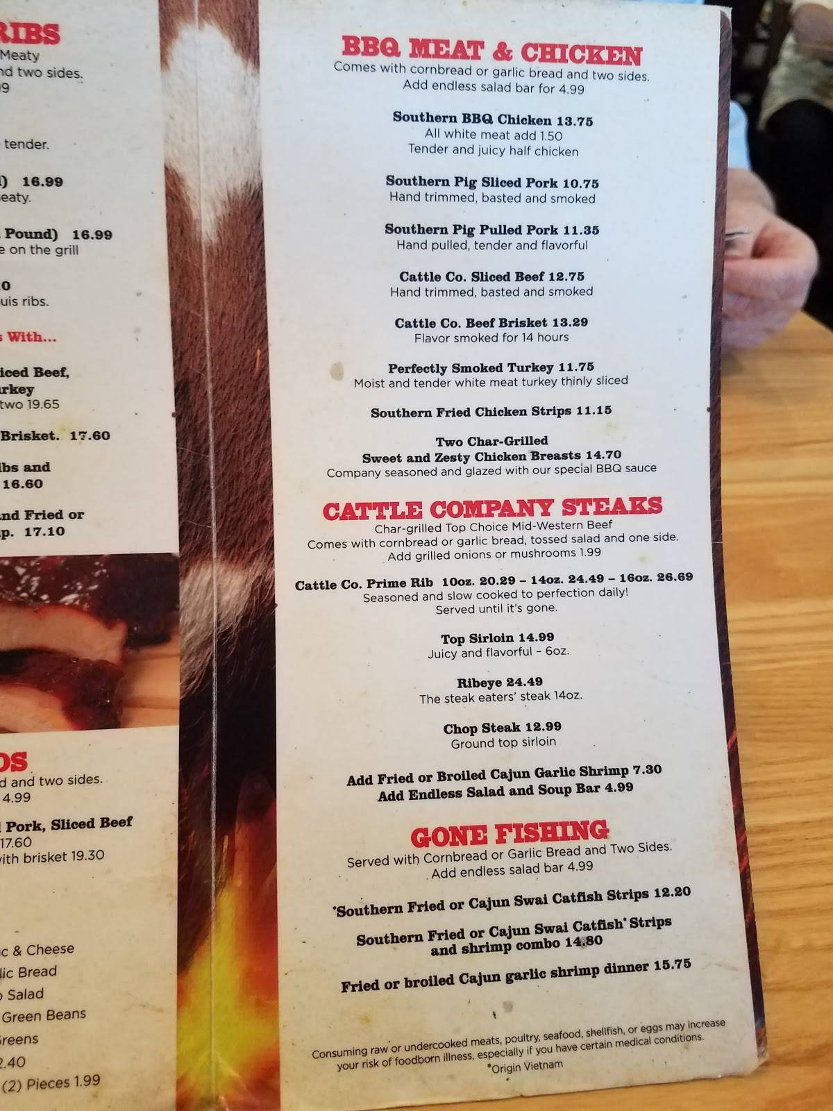 Menu at Southern Pig & Cattle Ocala HWY 200 BBQ, Ocala, SW State Rd 200