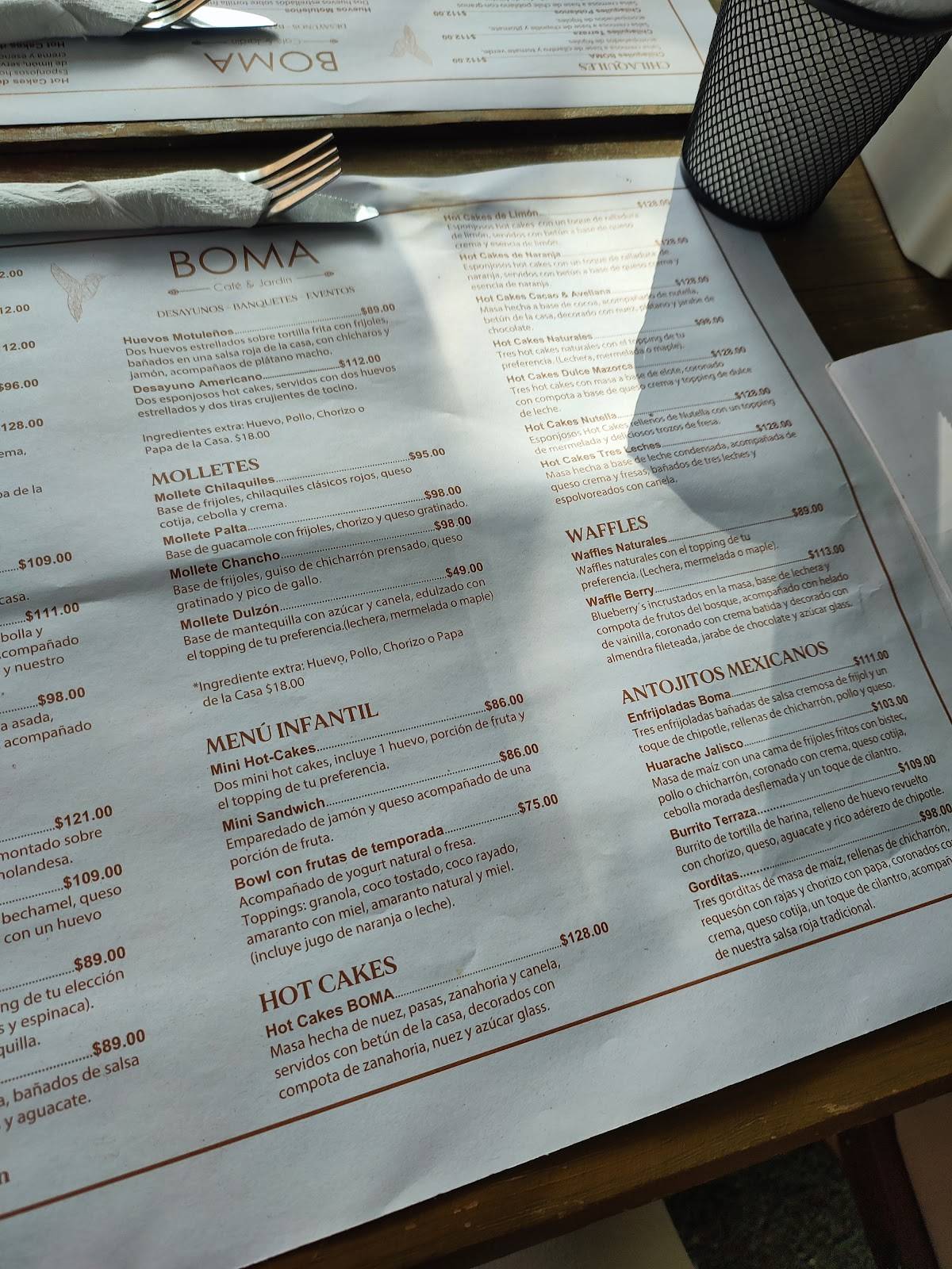 Carta de BOMA CAFE Y JARDIN, Guadalajara, Monte Líbano 32
