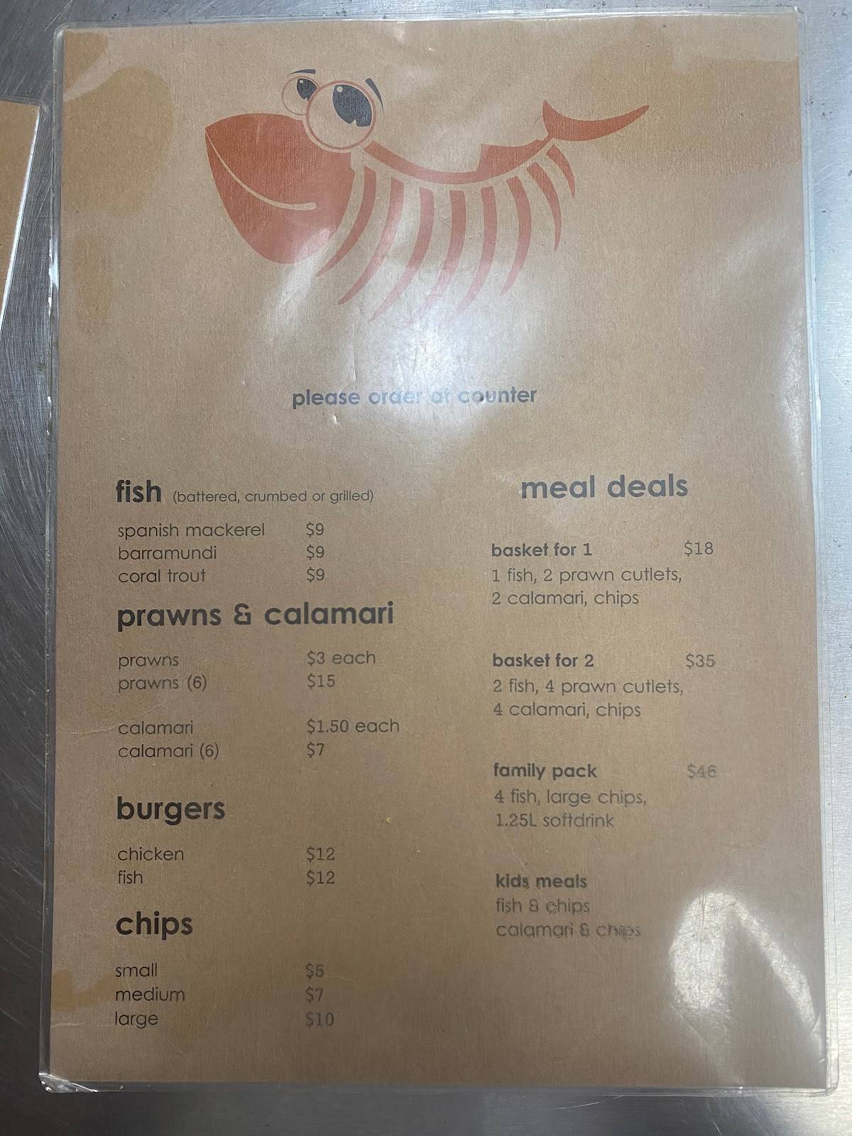 Menu at Balaclava Fish restaurant, Earlville