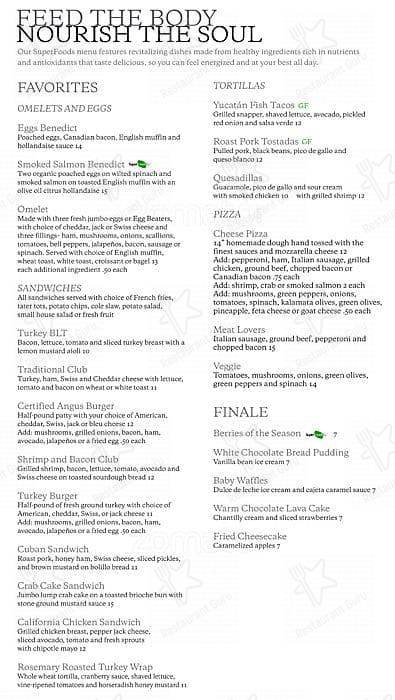 Menu at Ballpark Cafe, Houston