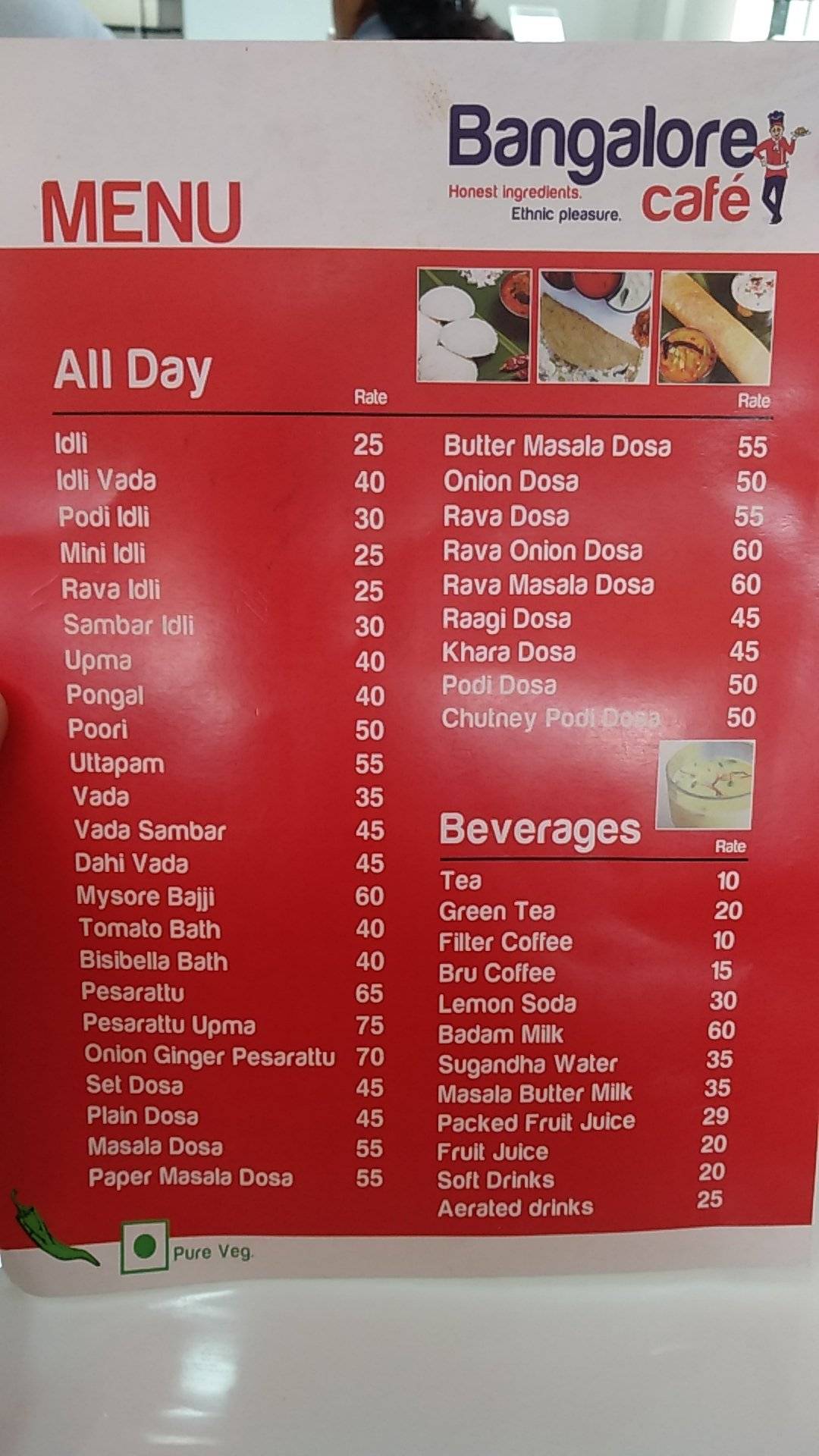 Menu at Bangalore Cafe HSR, Bengaluru