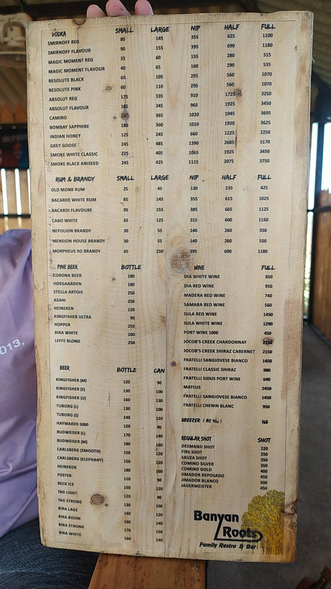 Menu at Banyan Roots Family Restaurant & Bar, Daman