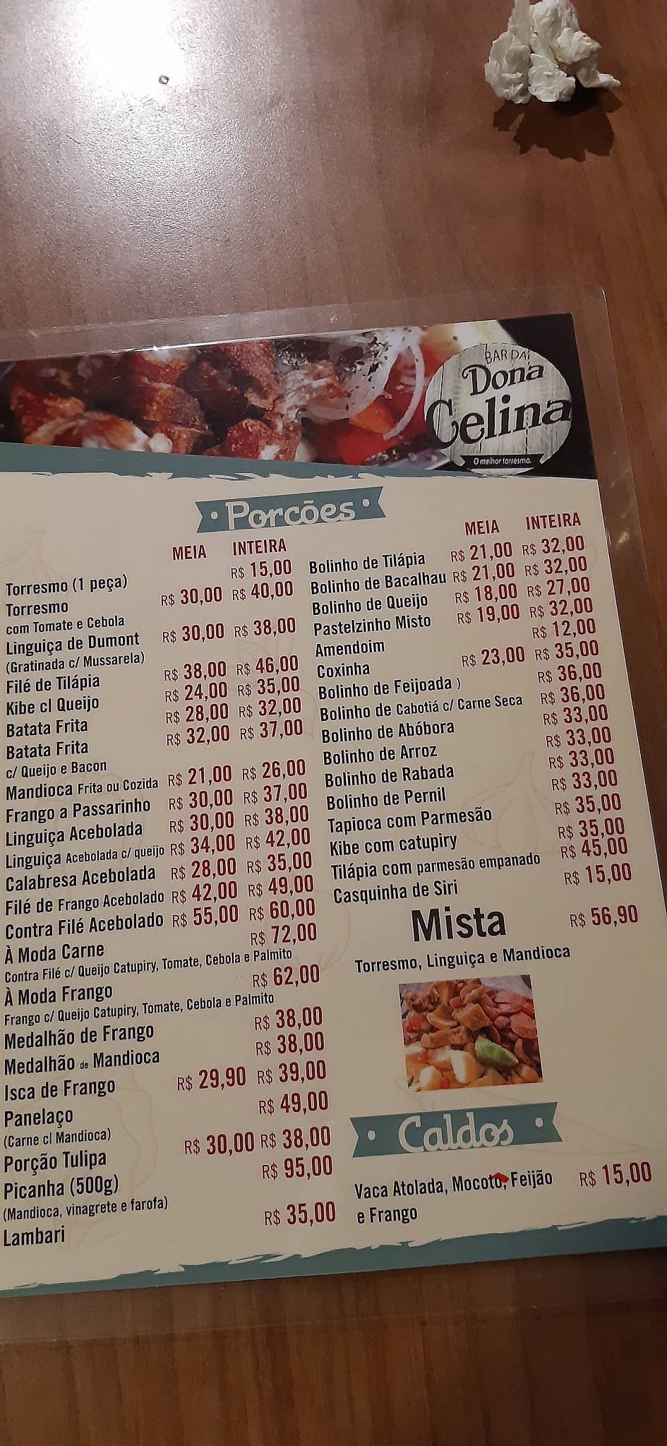 Menu em Bar da Dona Celina, Ribeirão Preto