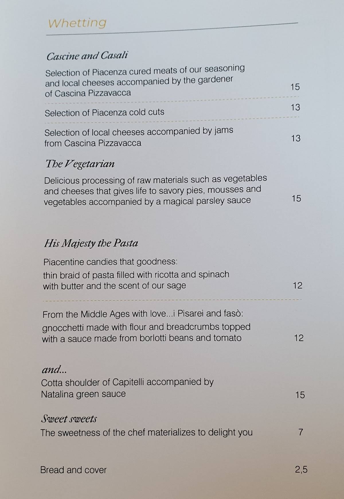 Menu da Bar Ristorante La Rocca - Castell'Arquato (pc), Castell'Arquato