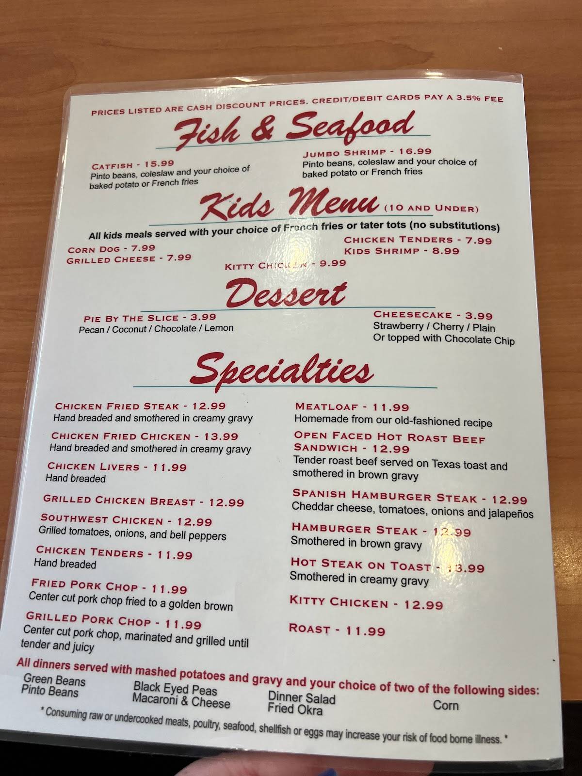 Menu at Barbs Family Diner, Marlow, N Broadway St
