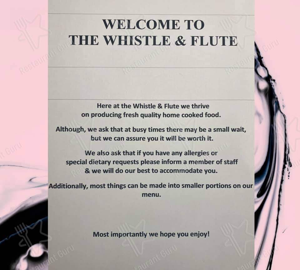 Menu at Whistle & Flute pub & bar, Barnetby Le Wold