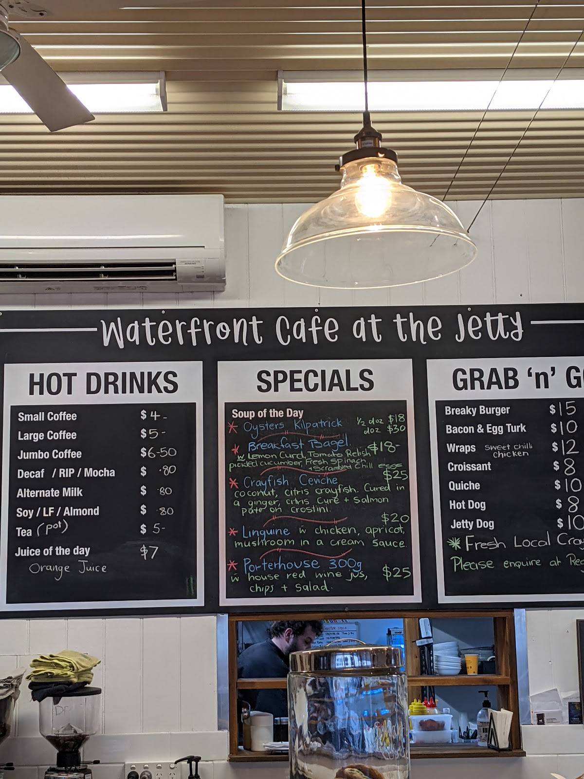 Menu at Waterfront Cafe at the Jetty, Beachport