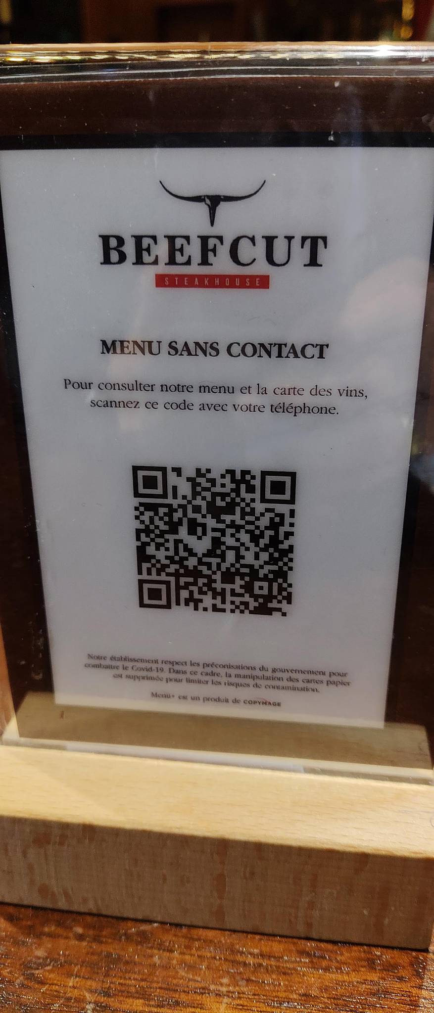 Menu at Beef Cut steakhouse, Courbevoie