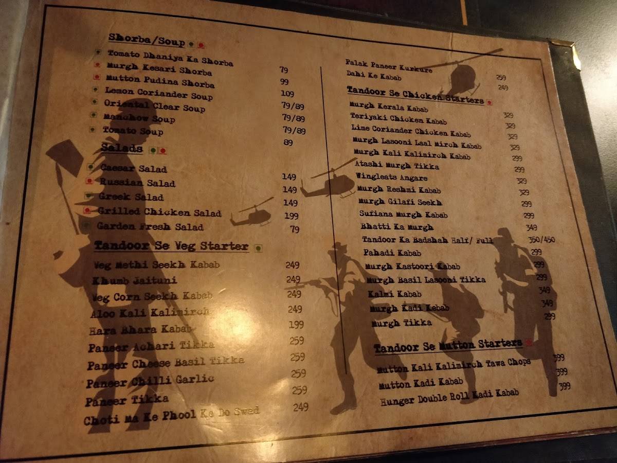 Menu at Hunger Camp, Bengaluru, Next to Kalyani Magnum Tech Park