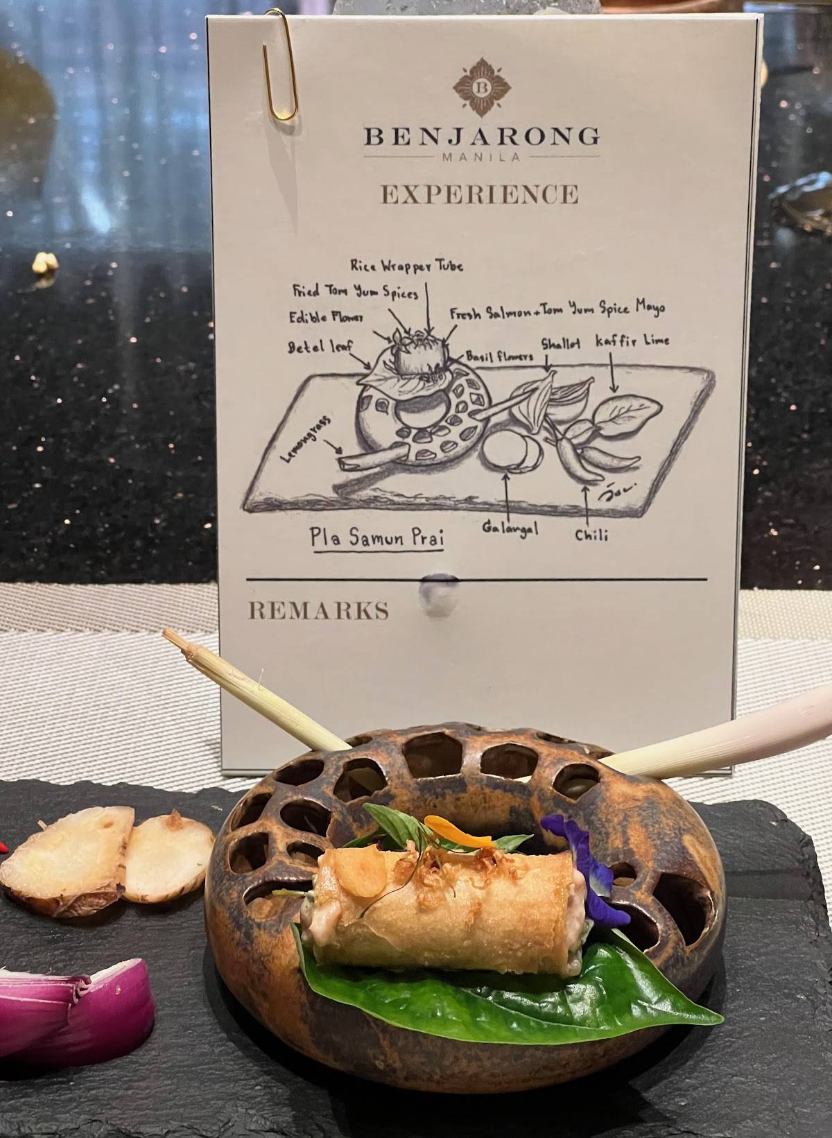 Menu at Benjarong Restaurant Dusit Thani Hotel, Makati