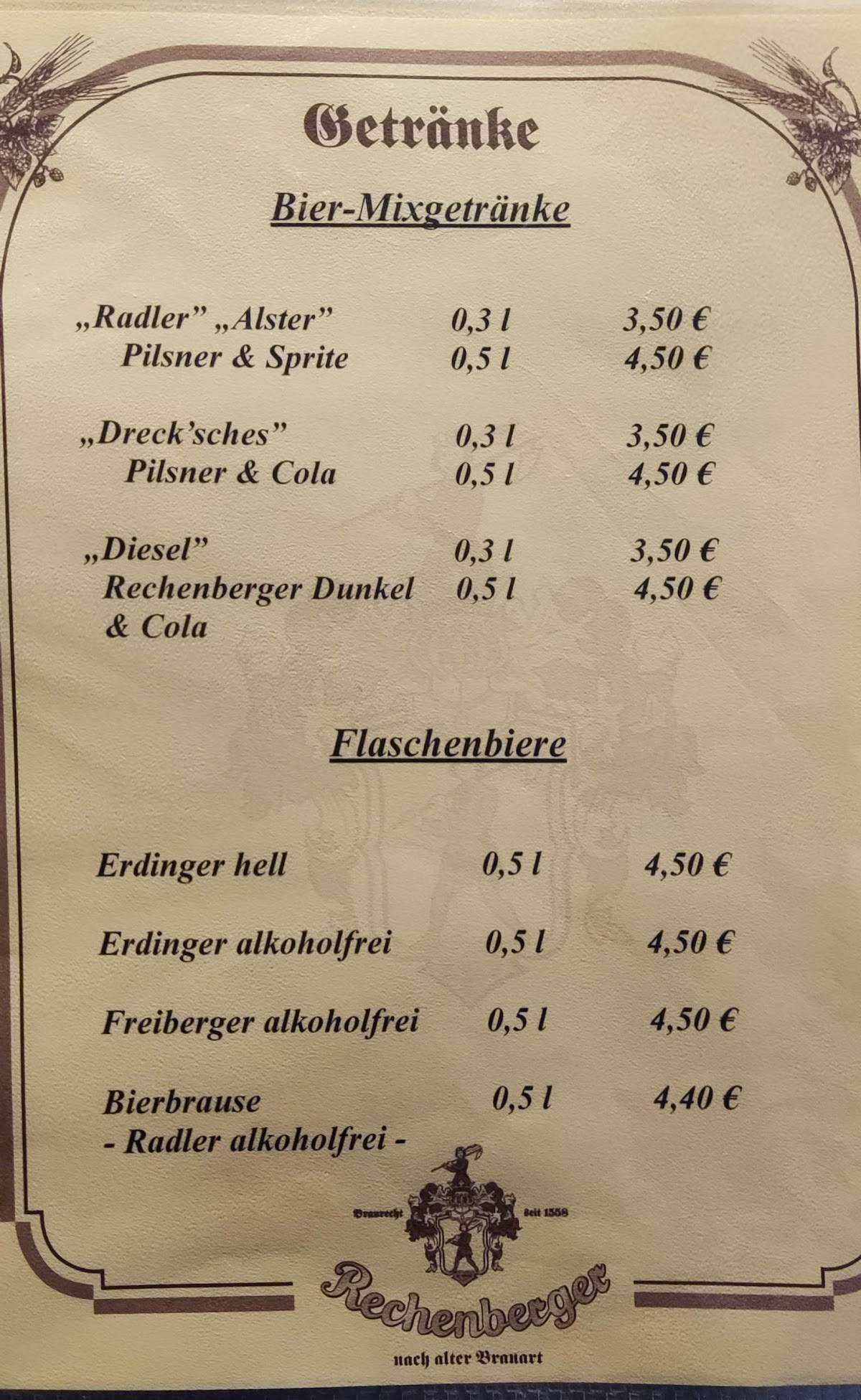 Speisekarte von Bergbaude Kohlhaukuppe restaurant, Altenberg