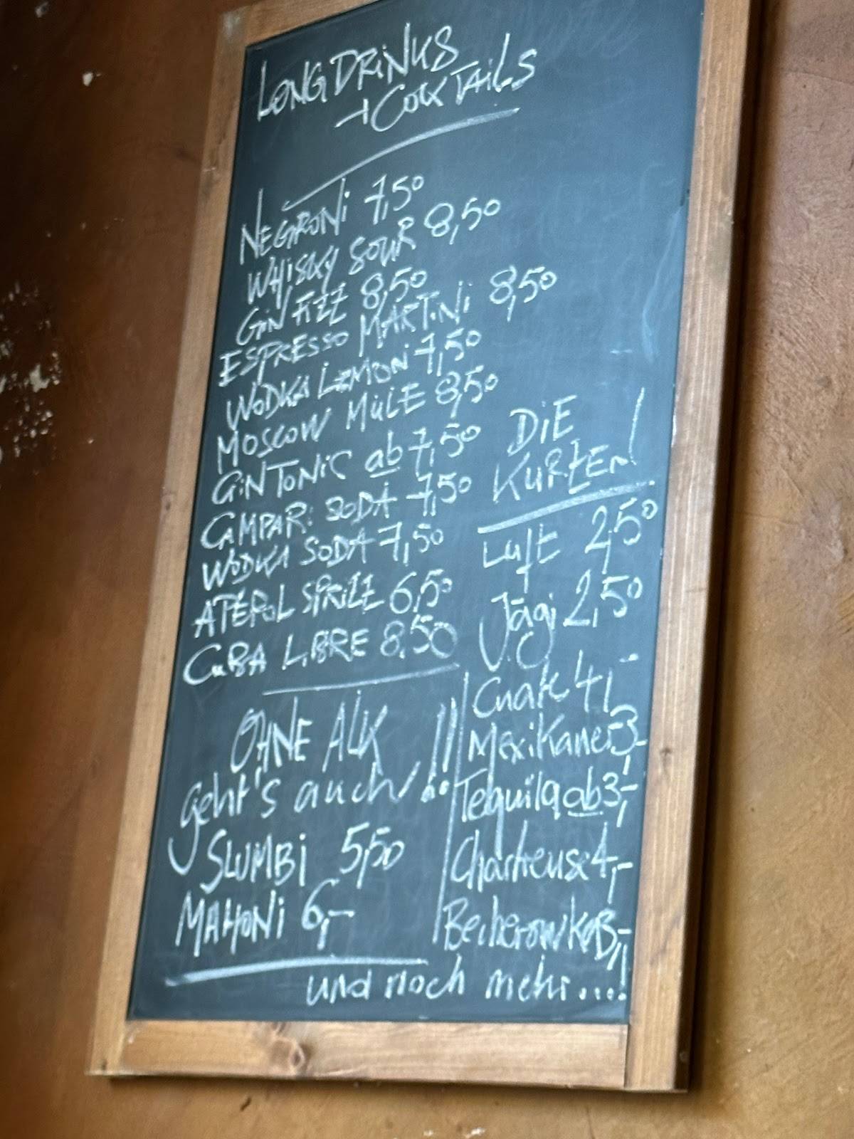 Menu at Schwarze Pumpe pub & bar, Berlin