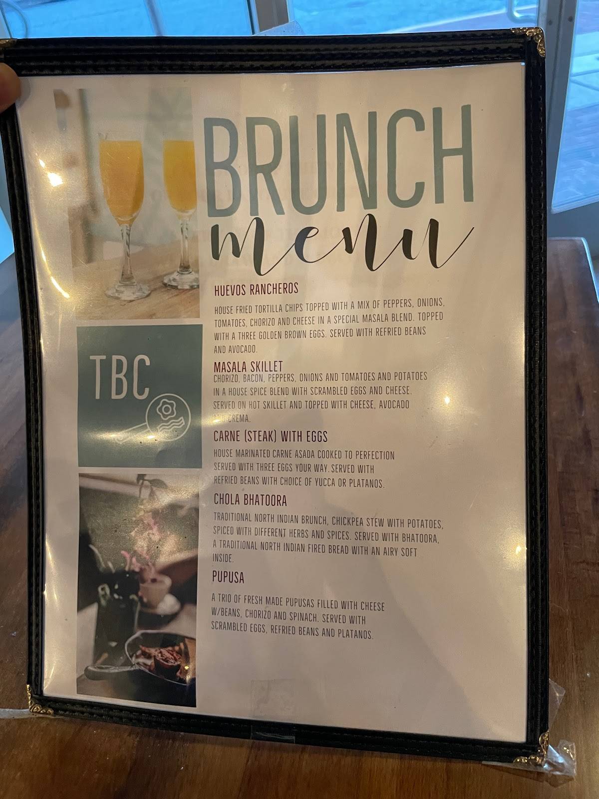 Menu at Besos TBC restaurant, Montrose