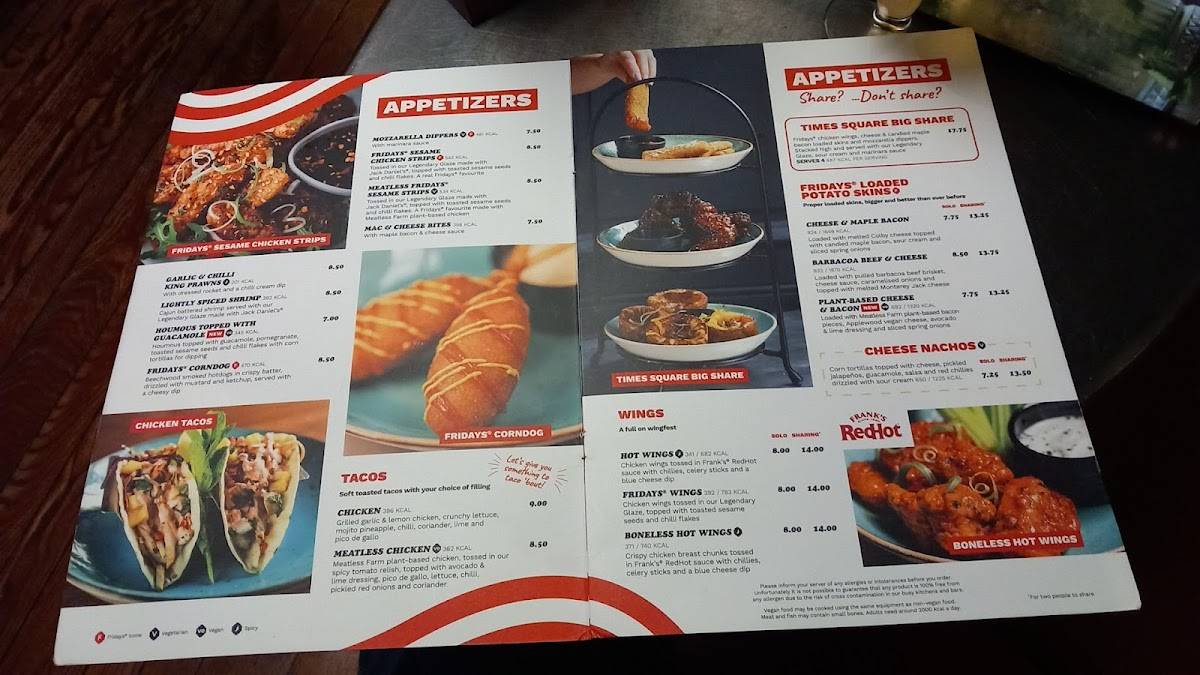 Menu at TGI Fridays - Coventry restaurant, Coventry
