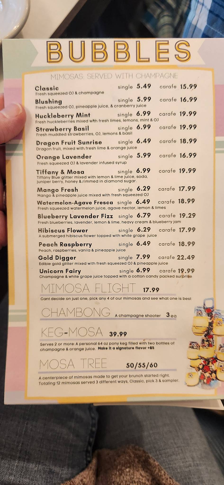 Menu at Blue Bench Brunchette restaurant, Boise