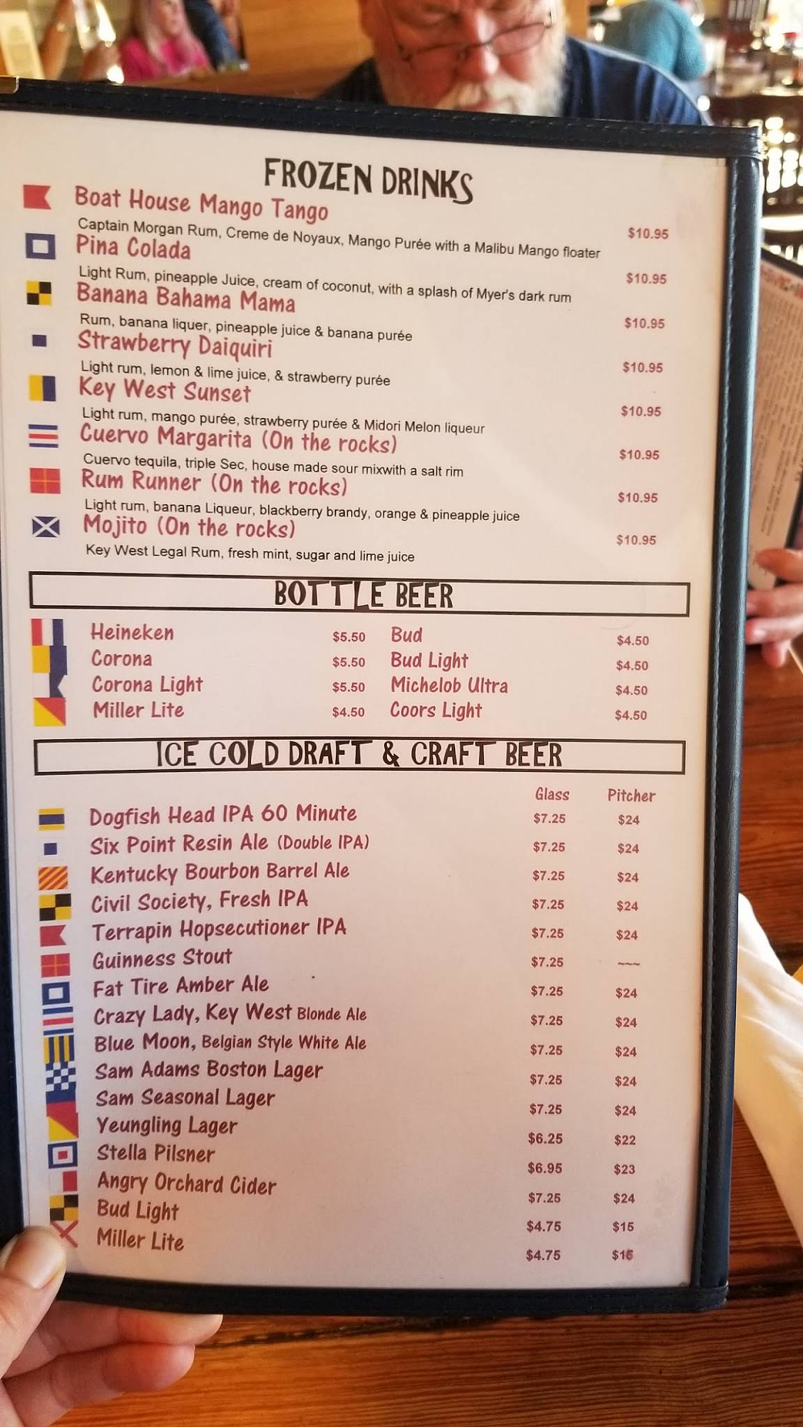 Menu at Boat House Bar & Grill, Key West, 220 Margaret Street