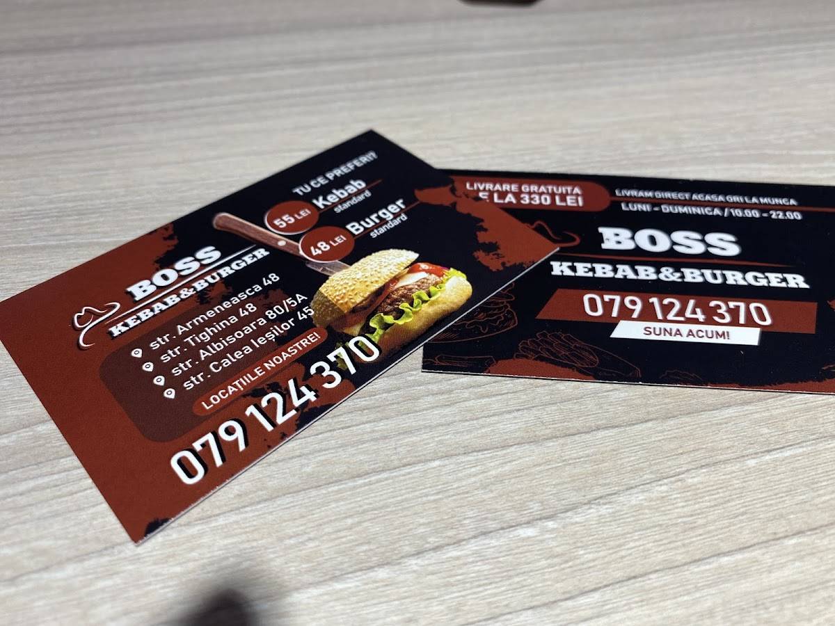 Menu au Boss Kebab, Chisinau, Strada Tighina 48