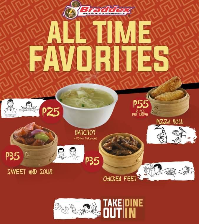 Menu at Braddex restaurant, Cebu City, 8V2C+GCV