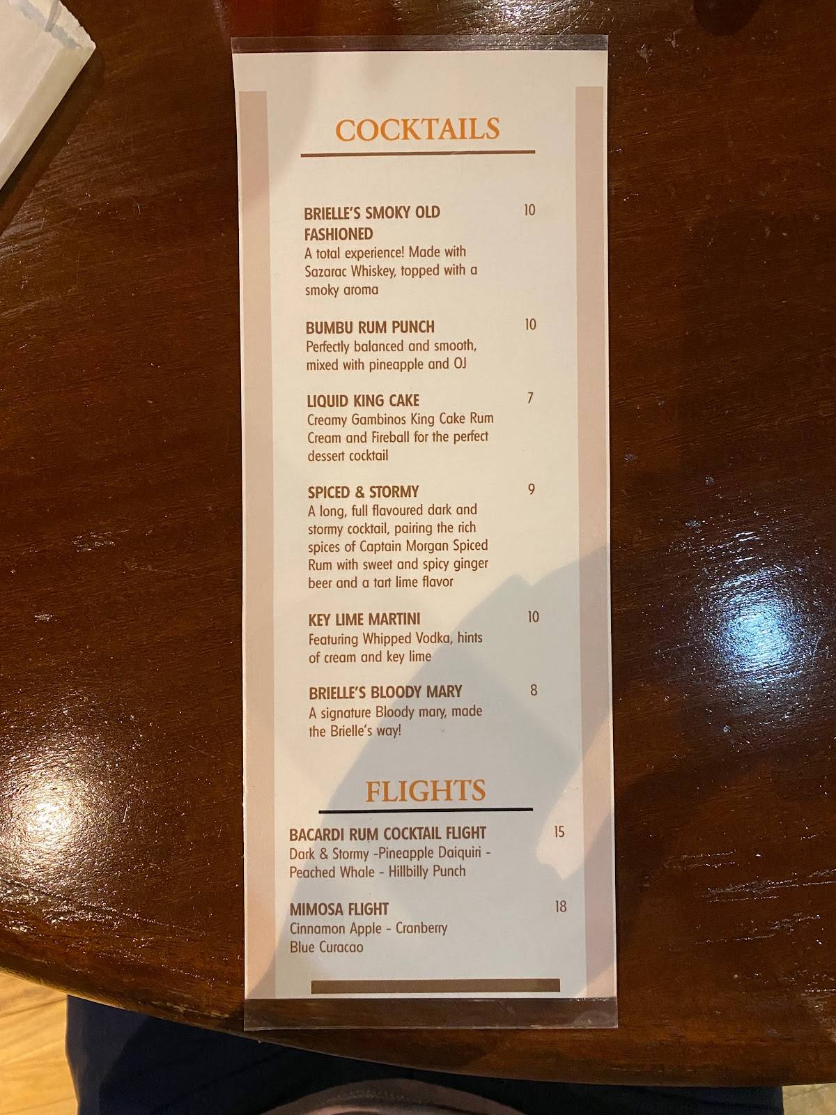Menu at Brielle's 2 Geaux restaurant, Midwest City