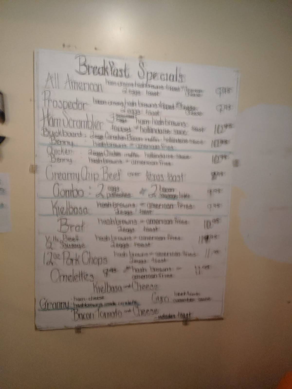 Menu at Buckboard restaurant, Lakeville