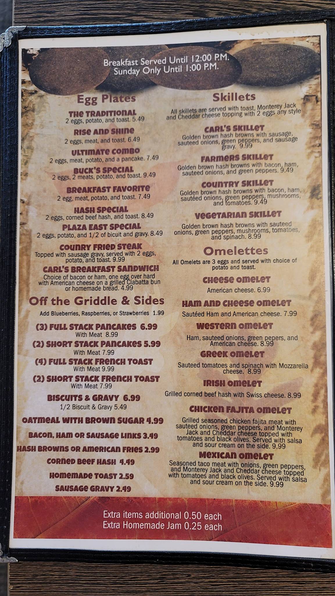 Menu at Buck's Country Cookin' restaurant, West Branch