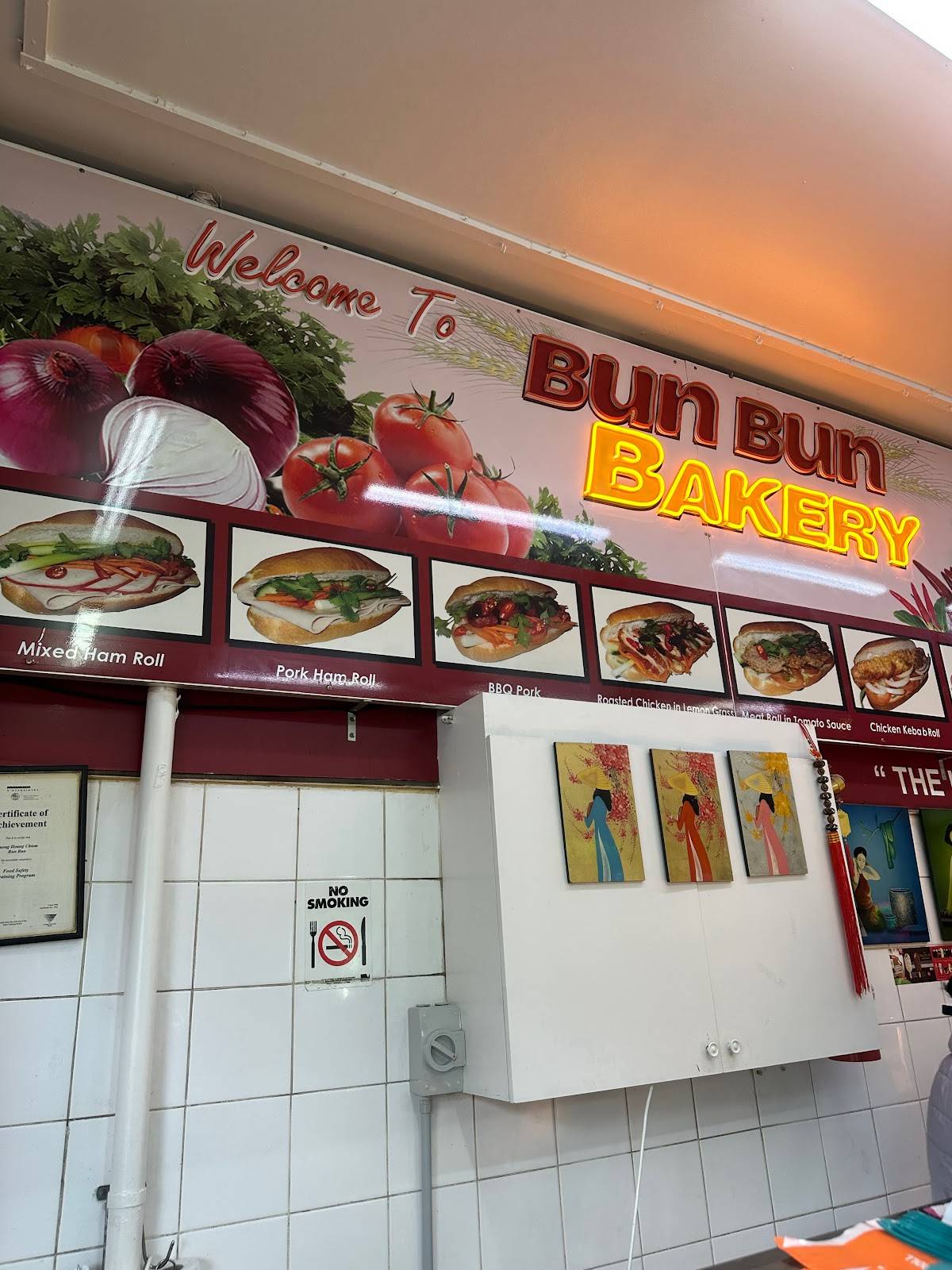 Menu at Bun Bun Bakery, Springvale