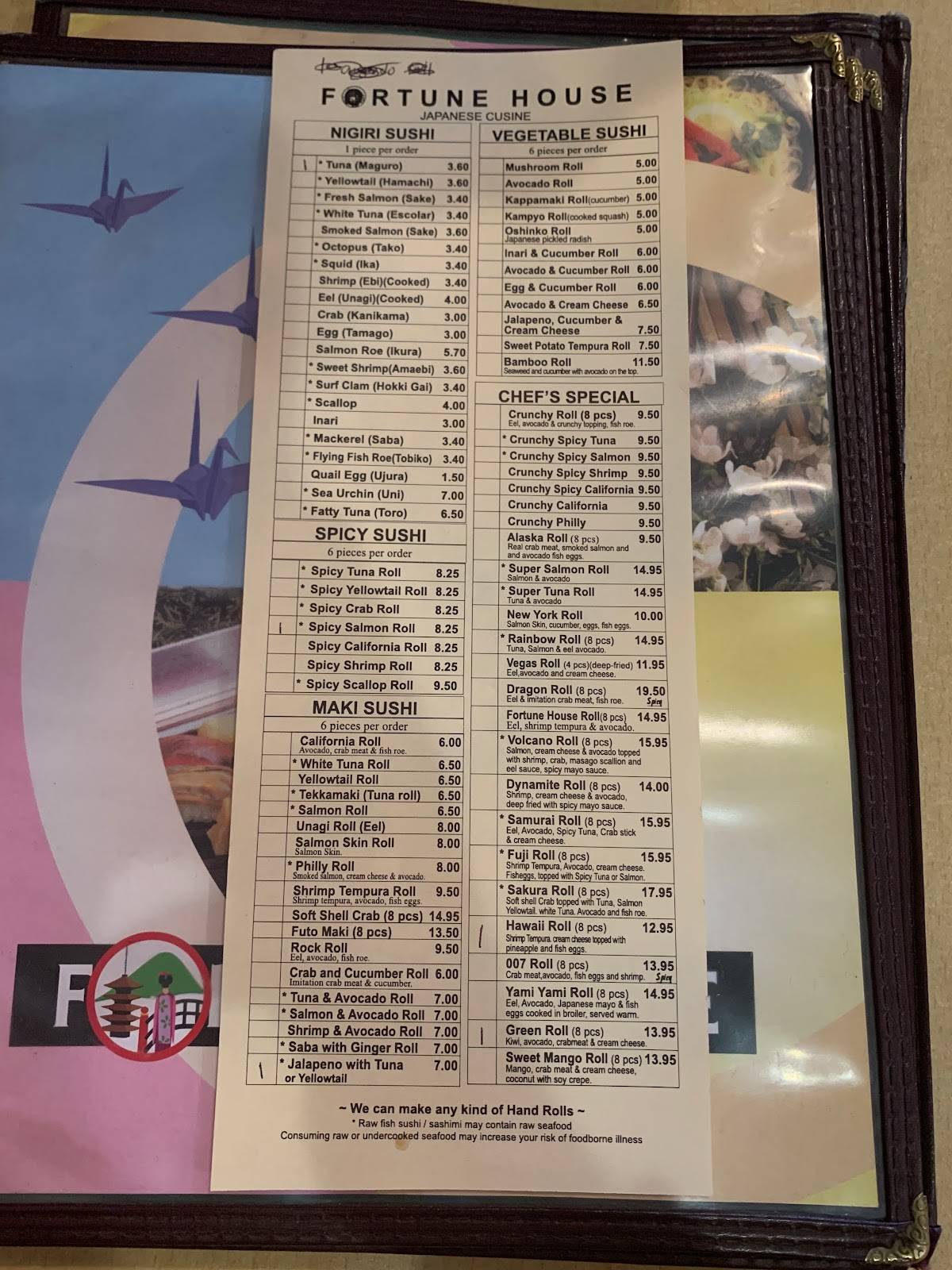 Menu at Burke Fortune House restaurant, Burke