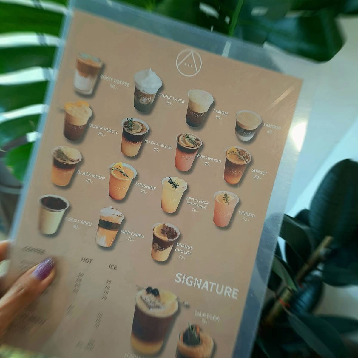 Меню кафе CALM Coffee, Талат