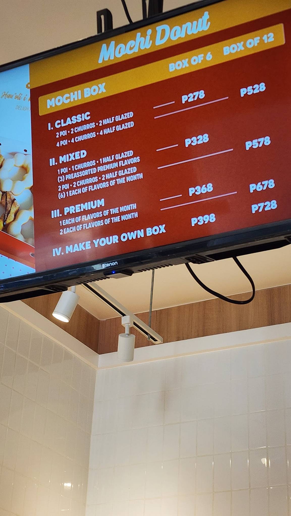 Menu at CHIDO Mochi Donut, Marikina