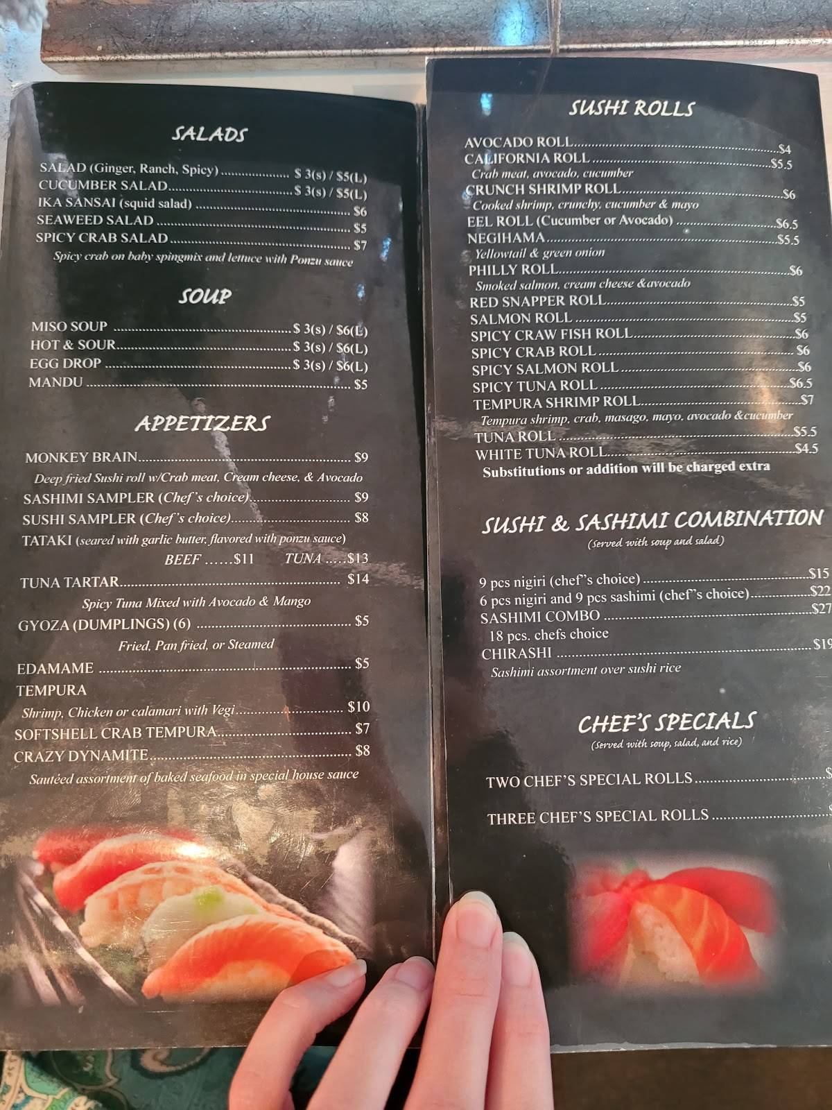 Menu at Naru Sushi & Grill restaurant, Cabot