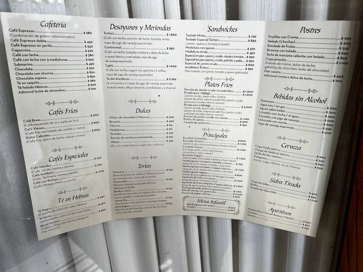 Menu at Café Tortoni, Buenos Aires, Av. de Mayo 825