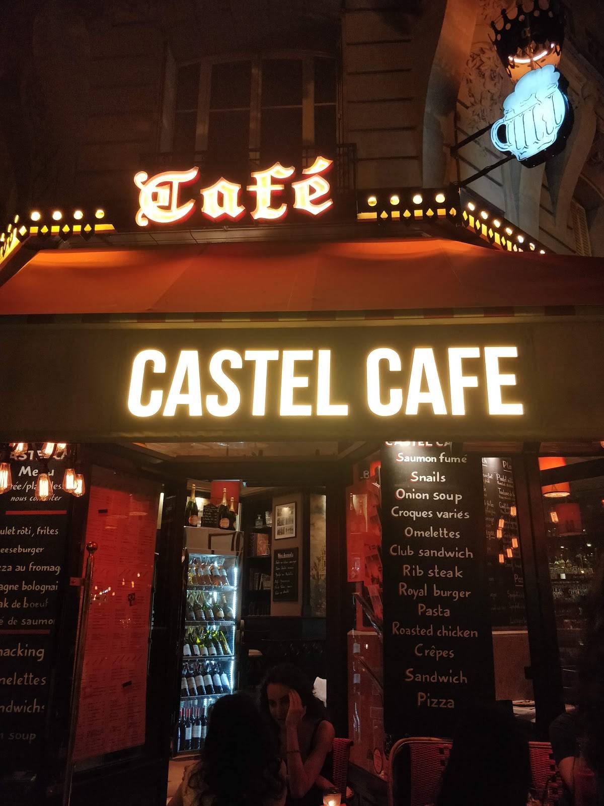 Menu at Castel Café, Paris, 5 Av. de Suffren
