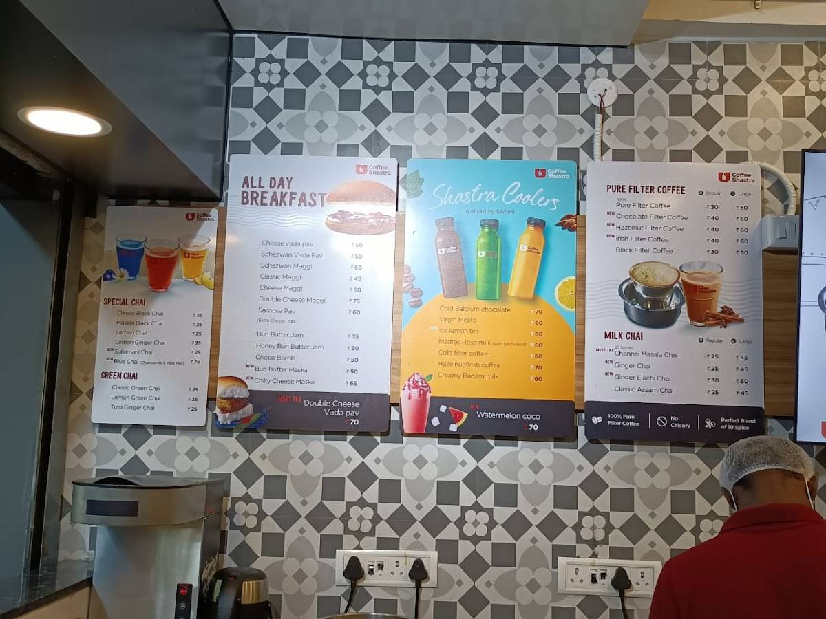 Menu at Coffee Shastra - Adyar, Chennai