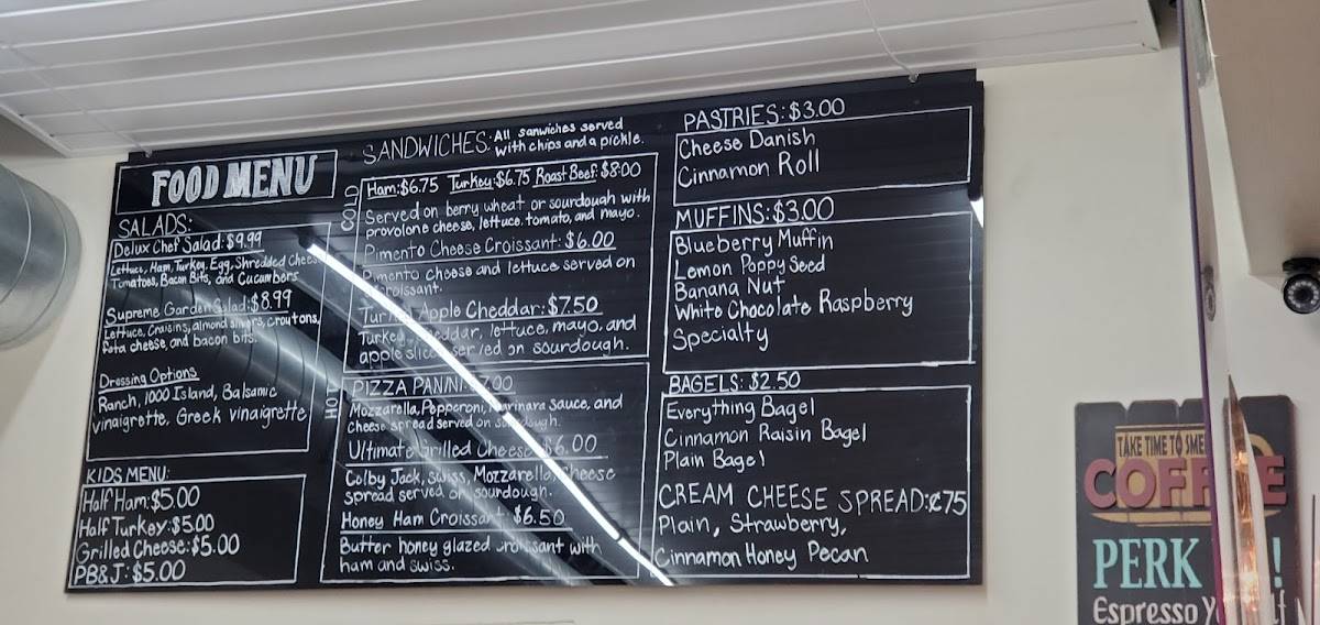 Menu at Cotton Duck Cafe, Pelzer