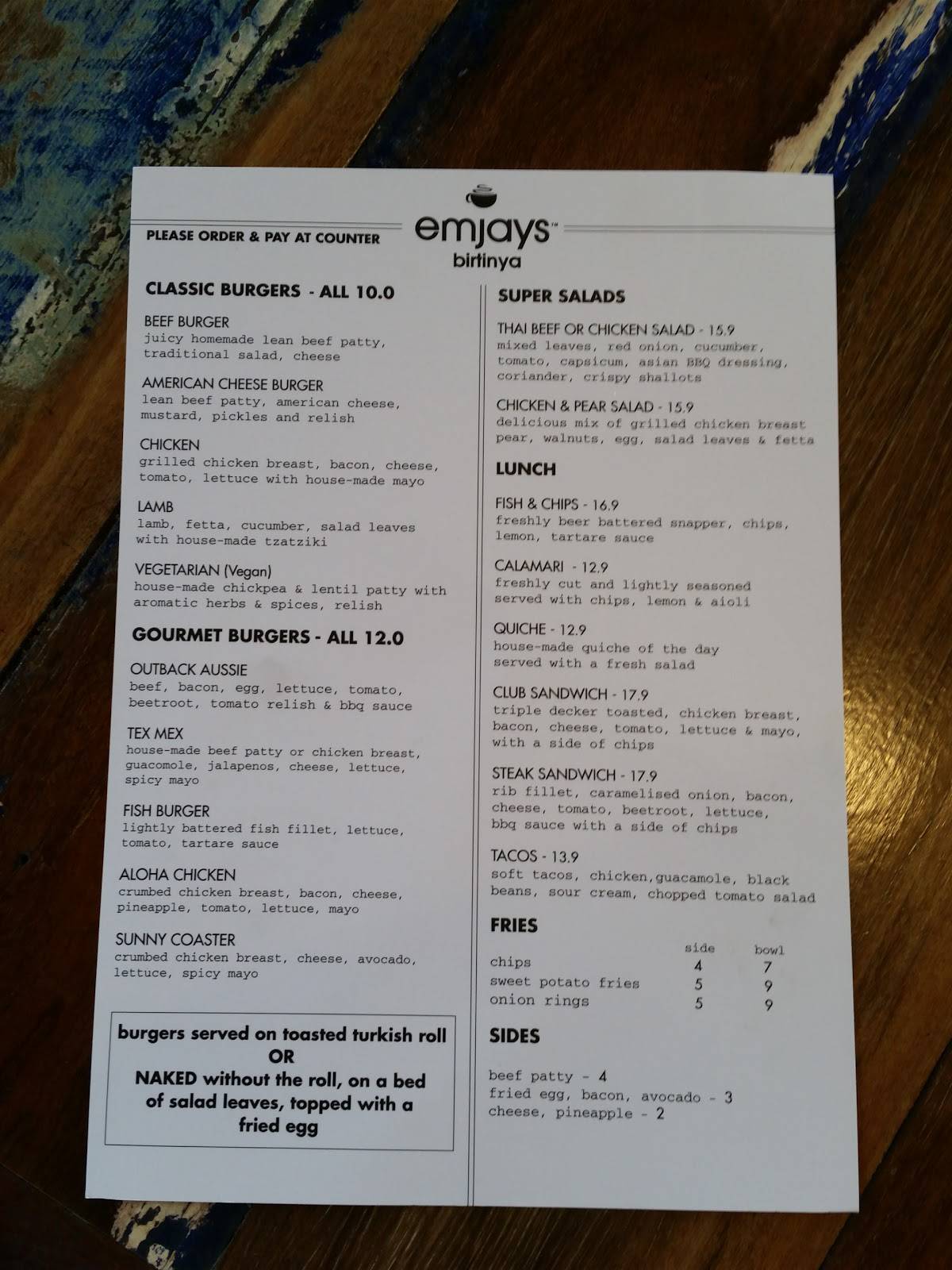 Menu at Emjays Coffee cafe, Birtinya, Shop 5/10 Capital Pl