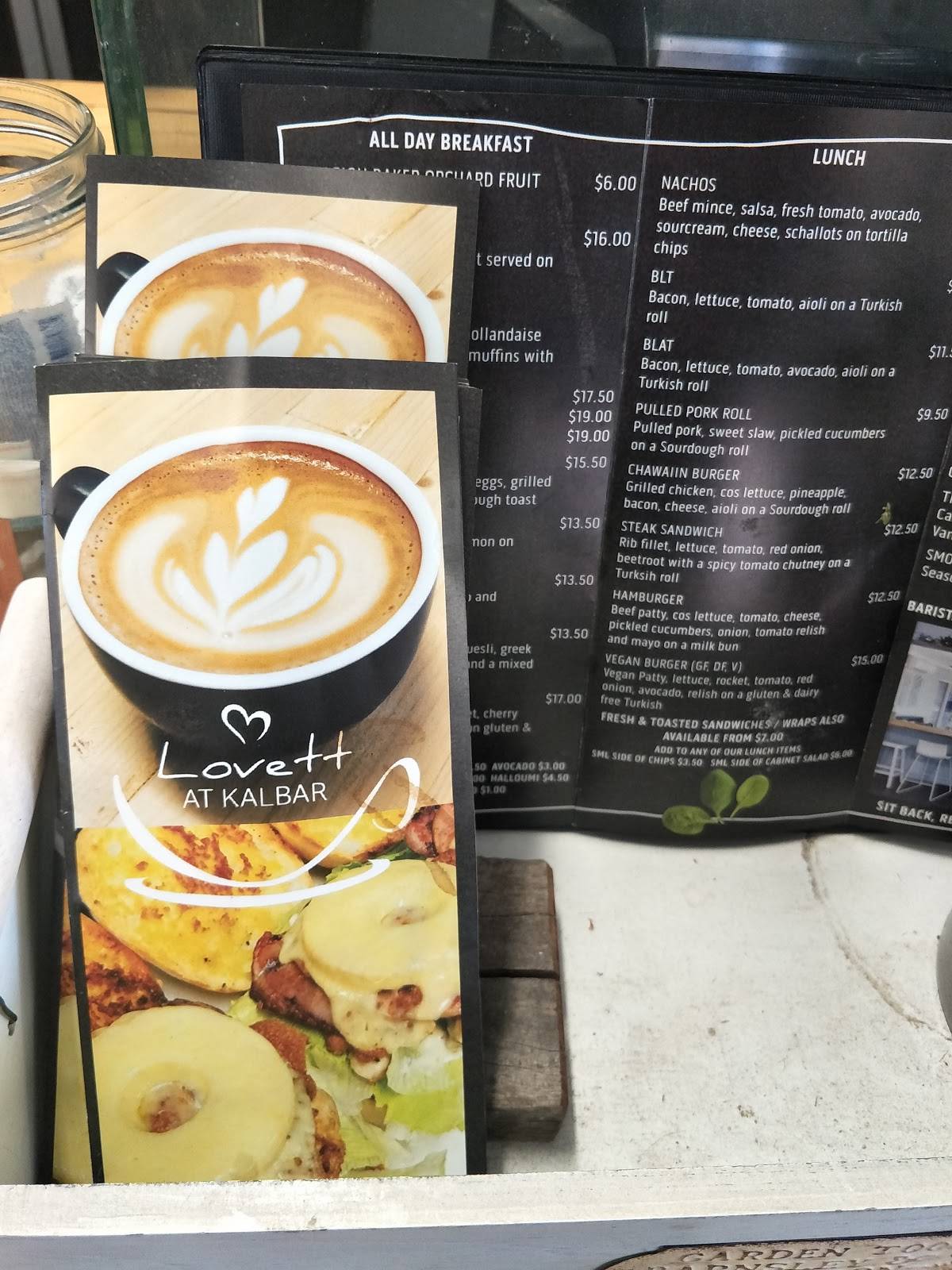 Menu at Lovett at Kalbar, Kalbar