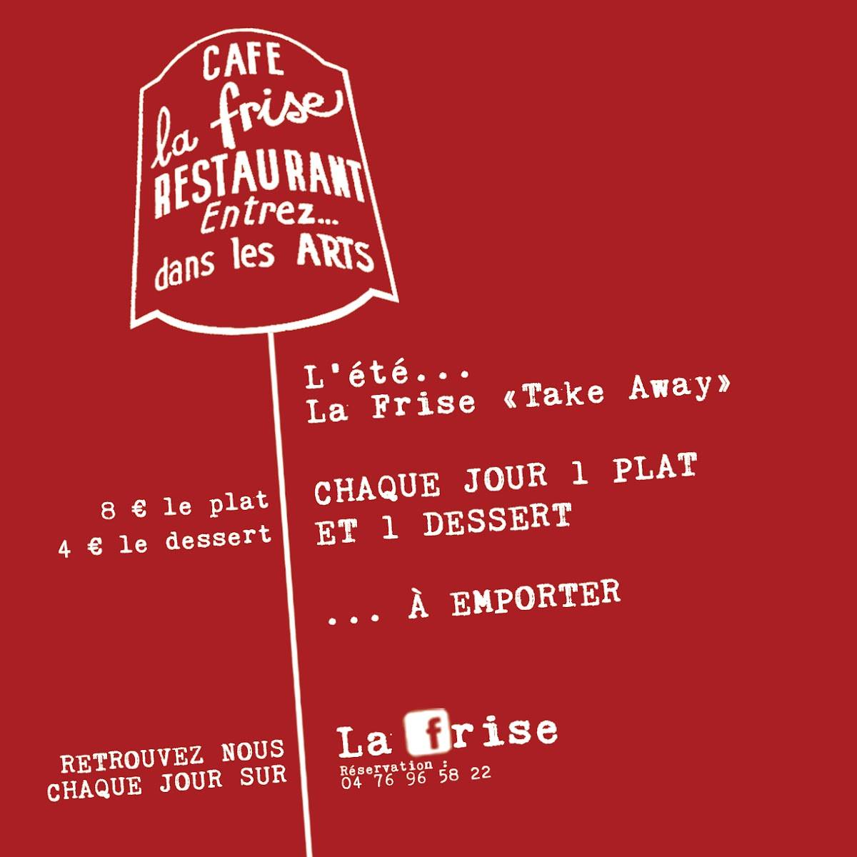Menu au Café Restaurant La Frise - Le Bistrot du Cours, Grenoble