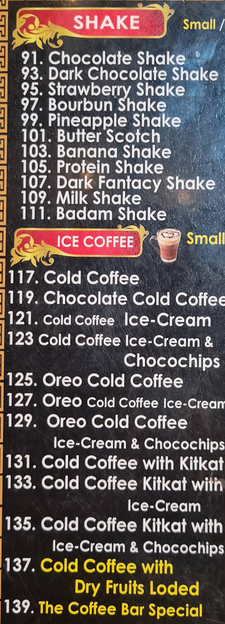 Menu at The Coffee Bar, Cuttack, Jobra Rd