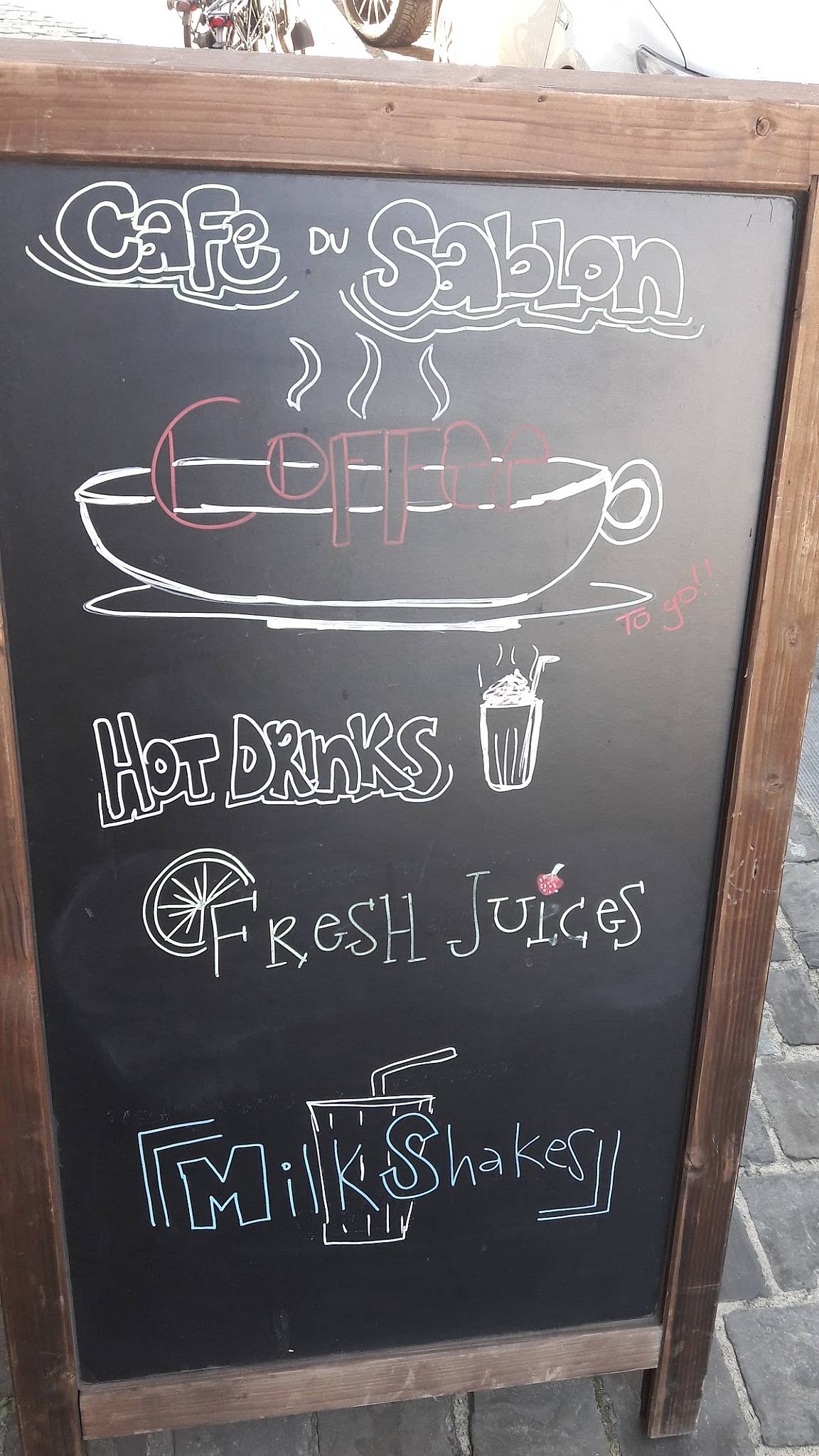 Menu au Café du Sablon, Bruxelles