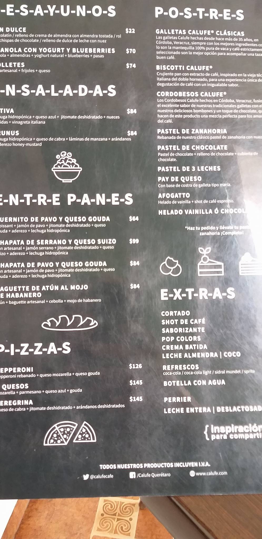 Carta de cafetería MUEN, Coffee Shop, Santiago de Querétaro, Calle Cto ...