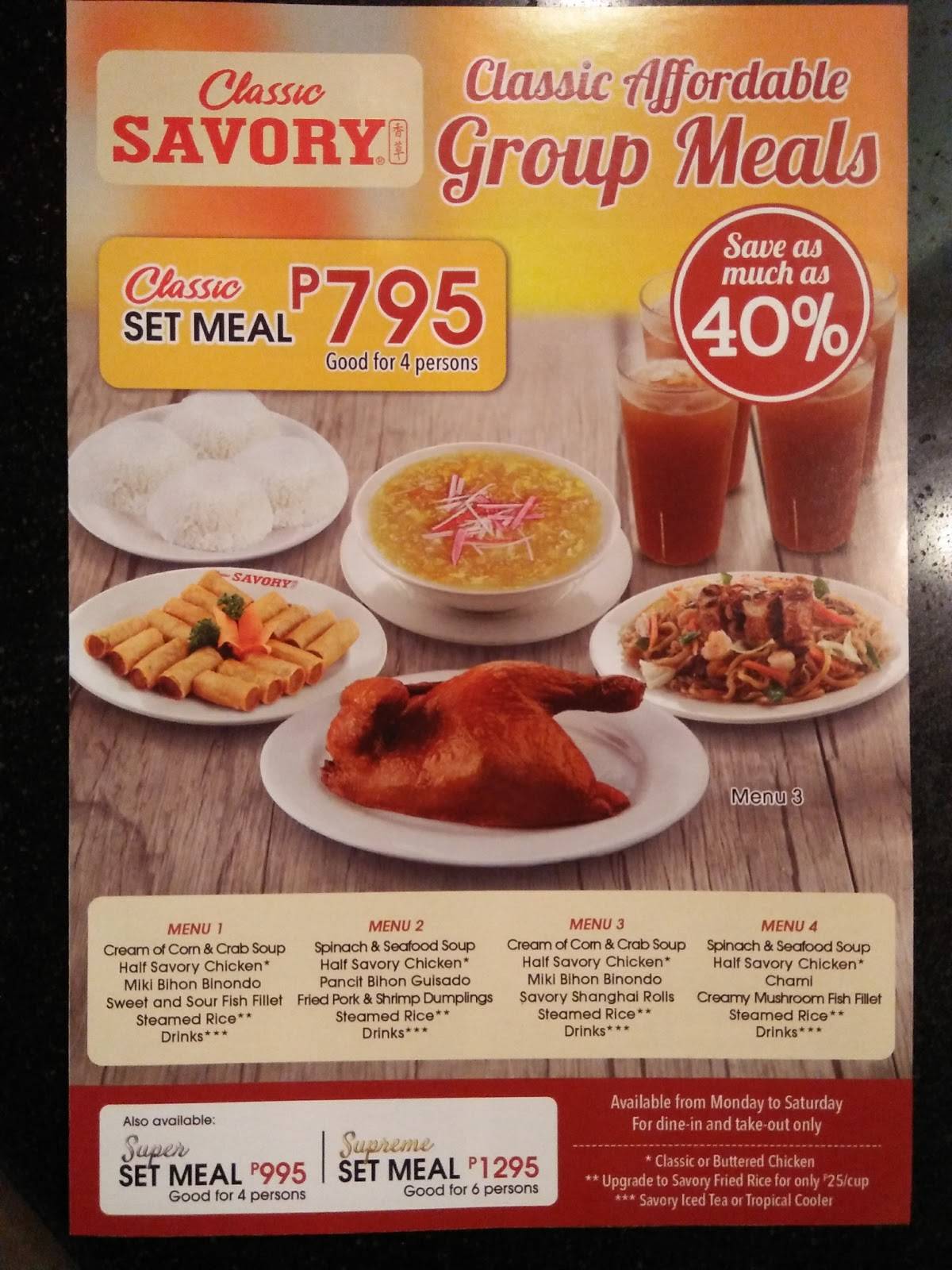 Menu at Classic Savory restaurant, Calamba, SM City Calamba