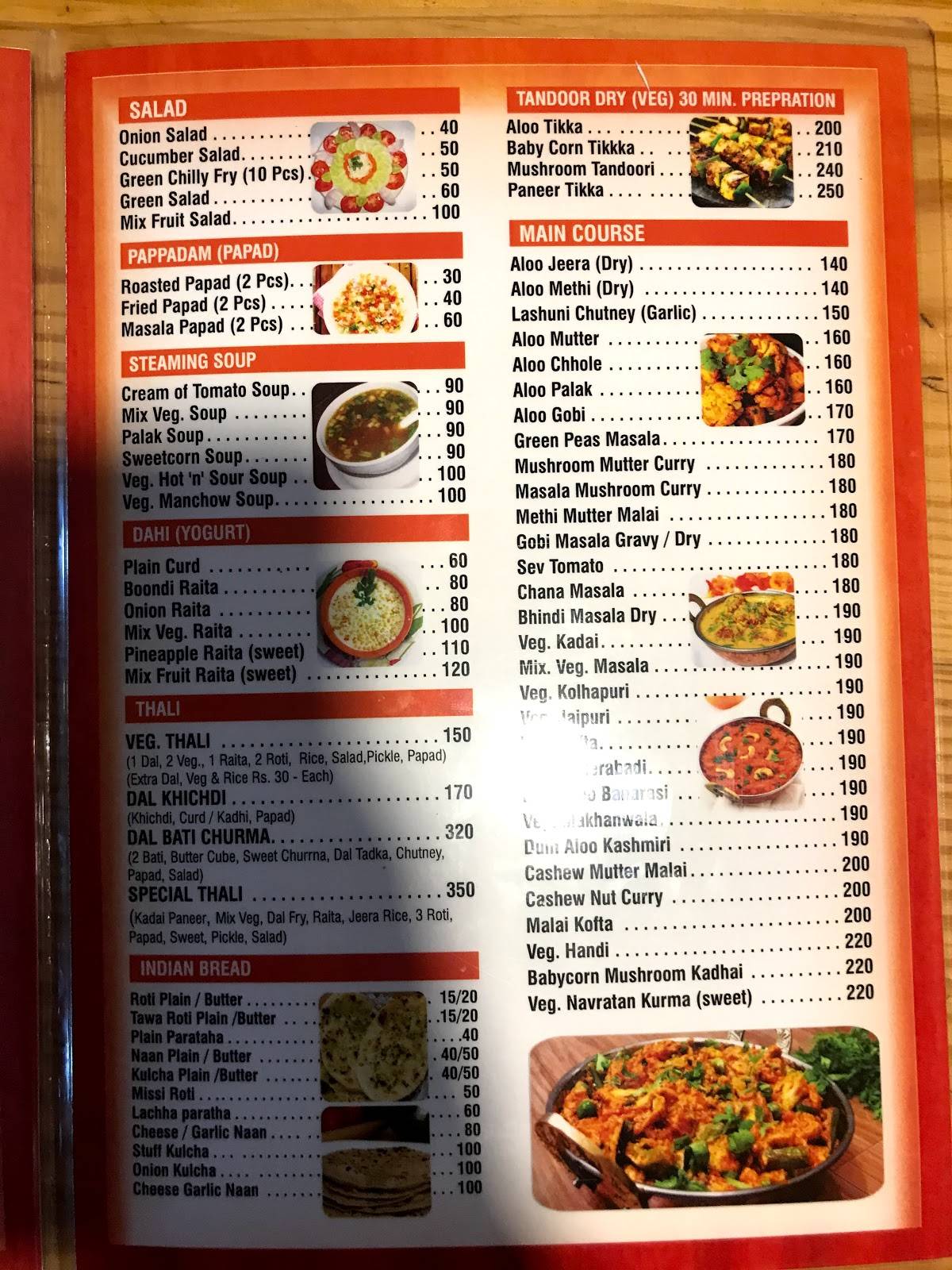 Menu at Kanha Pure Veg Restaurant, Calangute, Unit No.C-2