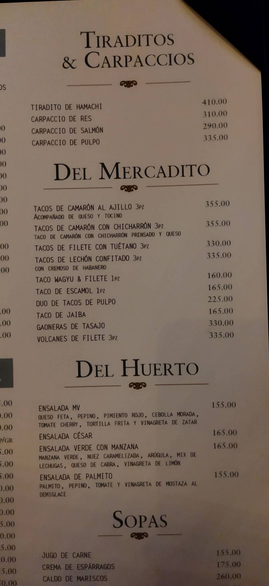 Carta de Montemar Steakhouse & Seafood, Cancún, Zona Hotelera 1.5 km ...