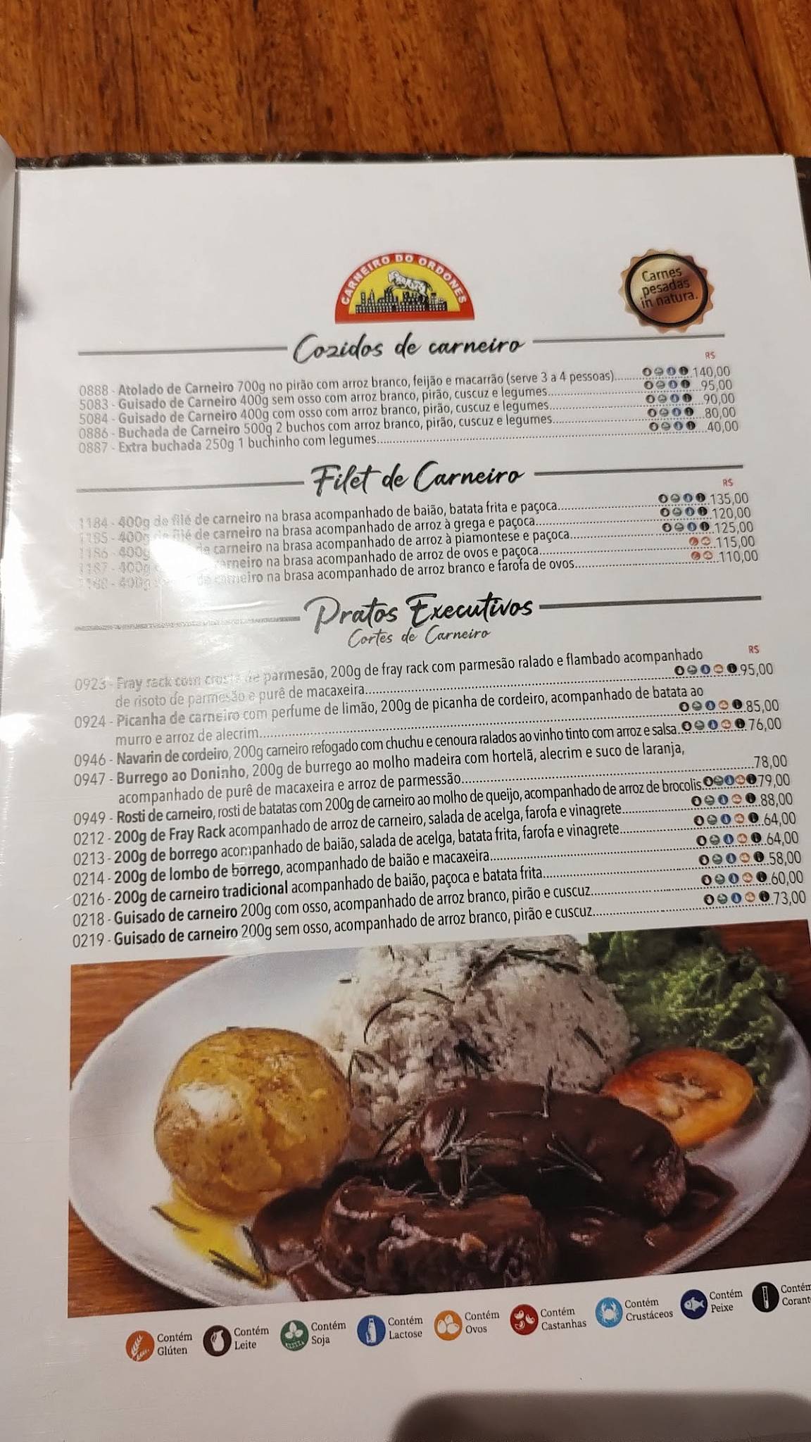 Menu em Carneiro do Ordones restaurante, Fortaleza, R. Frederico Borges