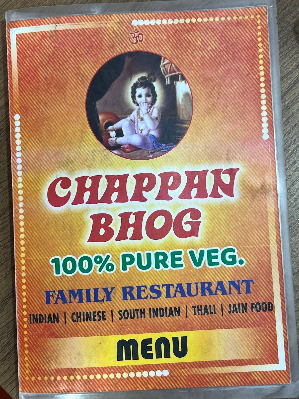 Menu at Chappan Bhog Family Restaurant, Candolim