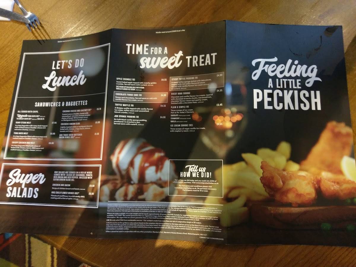 Menu at Chequered Flag pub & bar, Brackley